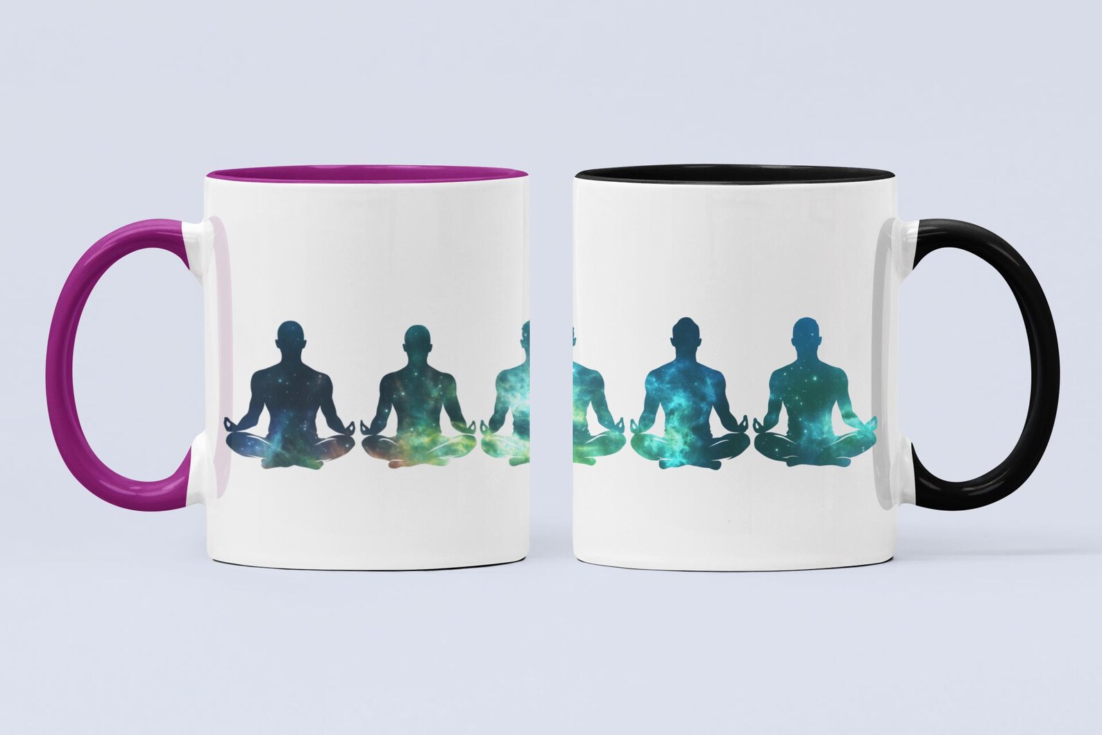 Men in Meditation Mug: Space Theme Zen Gift - Etsy