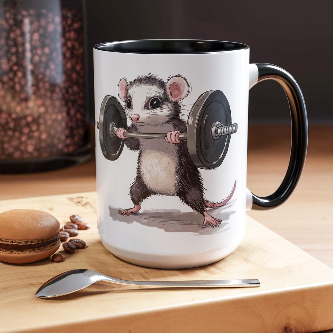 Weight Lifting Opossum Coffee Mug, Gym Motivation Gift - Etsy