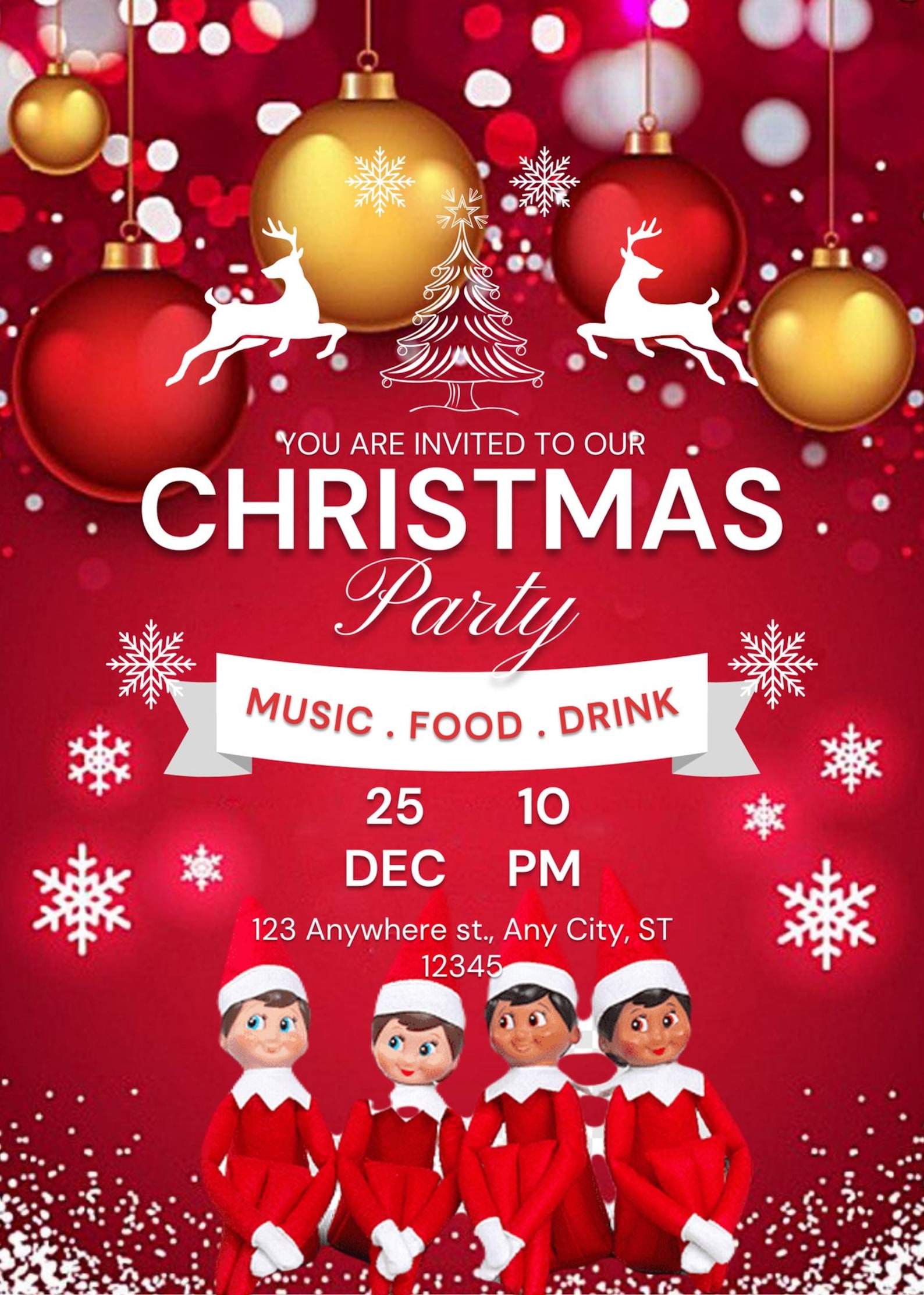 Editable Digital Christmas Party Invitation Holiday Party Invitation ...