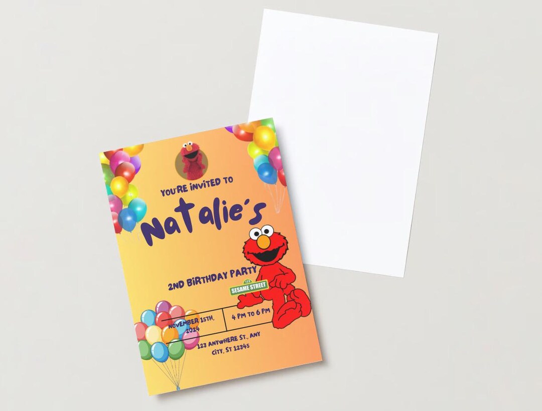 Editable Elmo Theme Birthday Invitation Perfect for Any Birthday Event ...