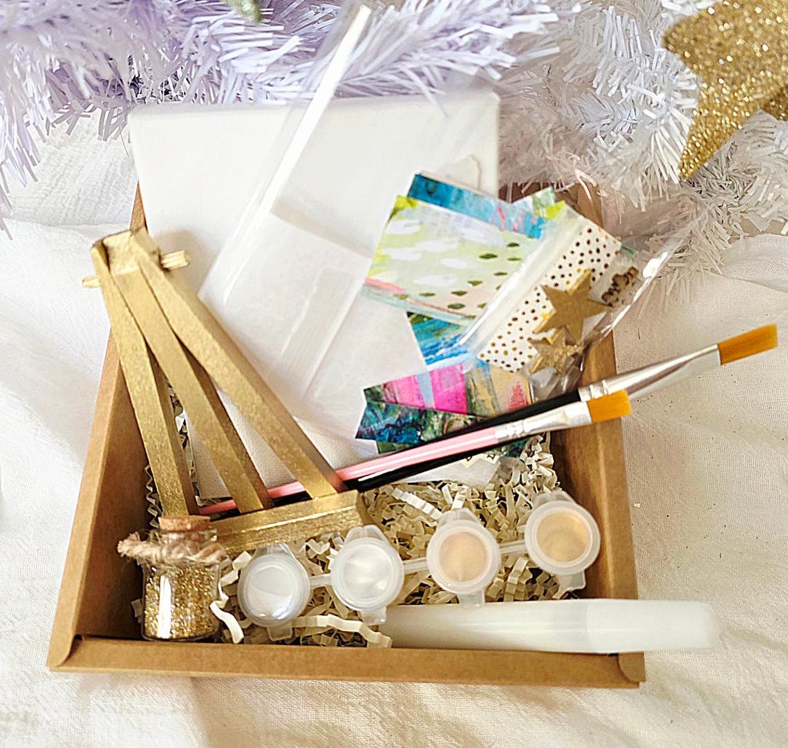 DIY Christmas Tree Painting Kit #2: Original Art, Seasonal Decor ...