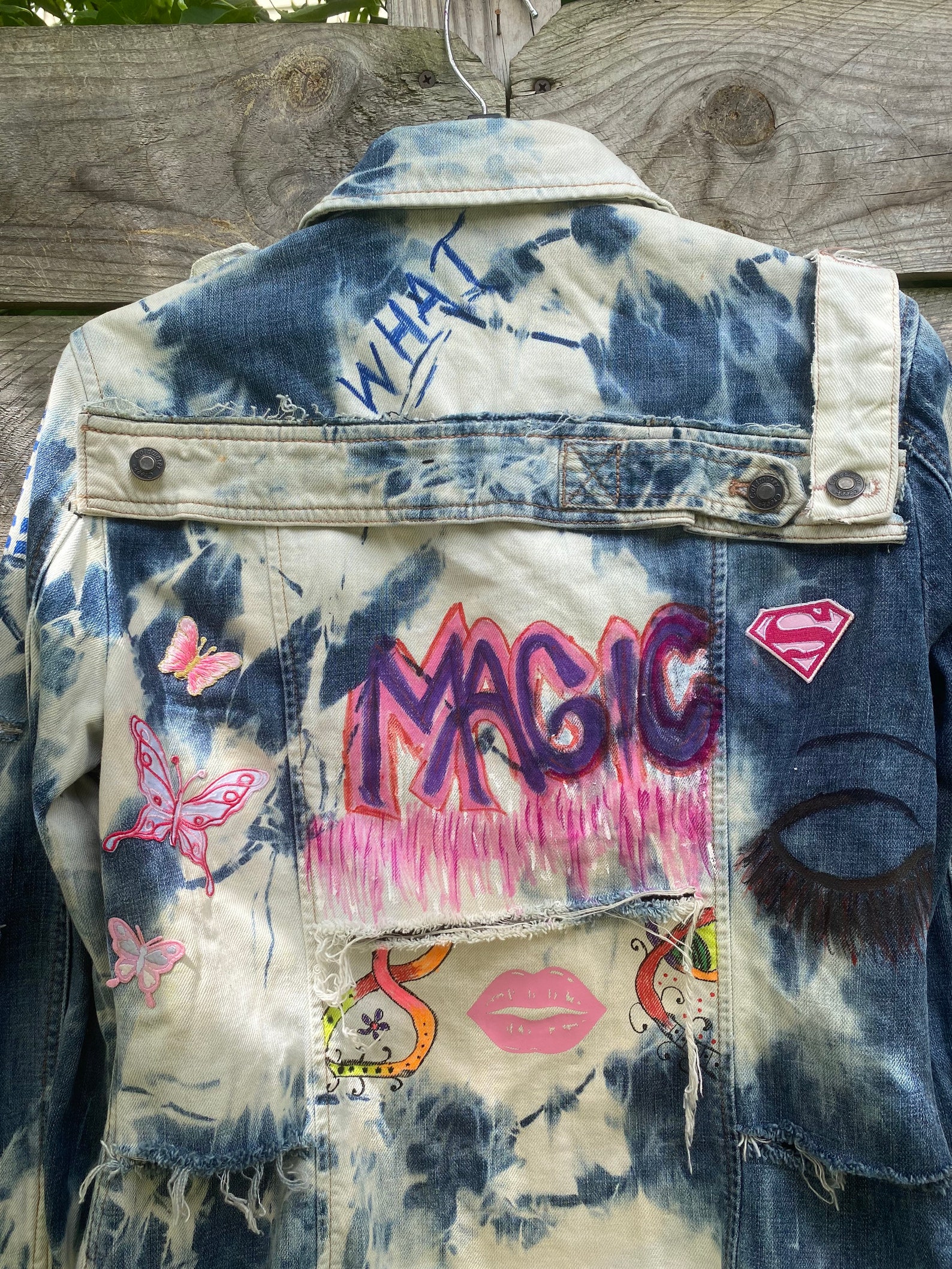 Custom Hand Painted Cropped Jean Jacket - Etsy