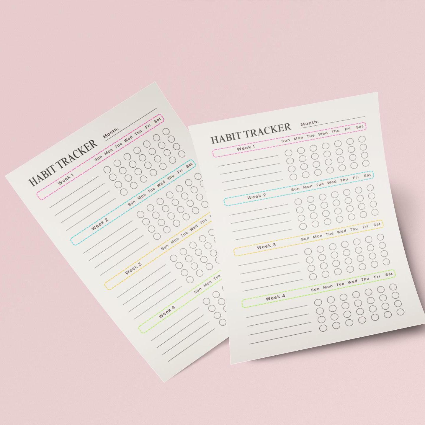 Habit Tracker Sheet, Goal Setting Printable, Daily Routine Planner ...