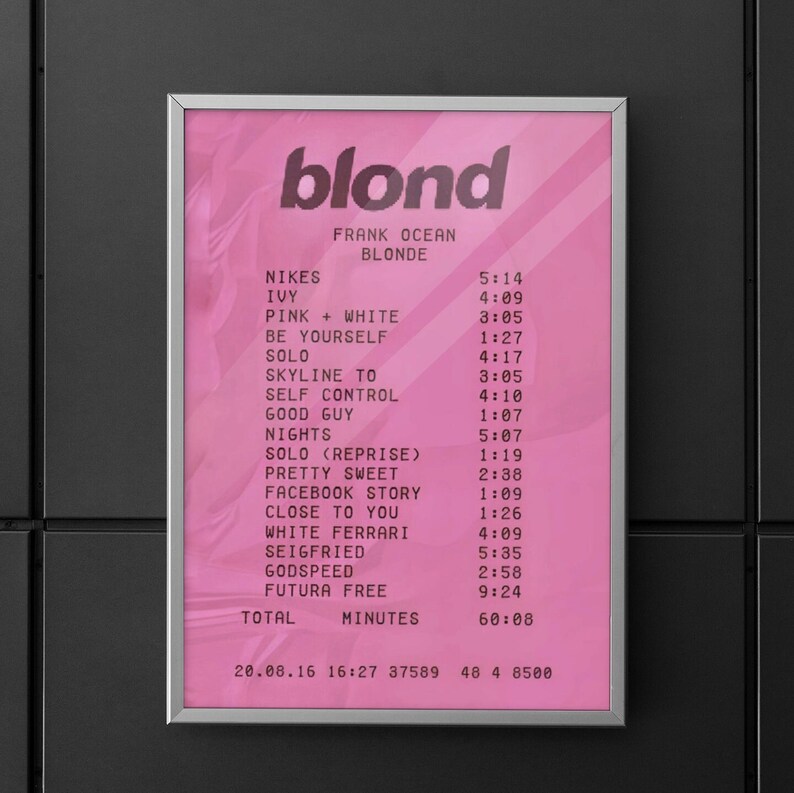 Vintage Pink Frank Ocean Blond Album Receipt Digital Download, Vintage ...