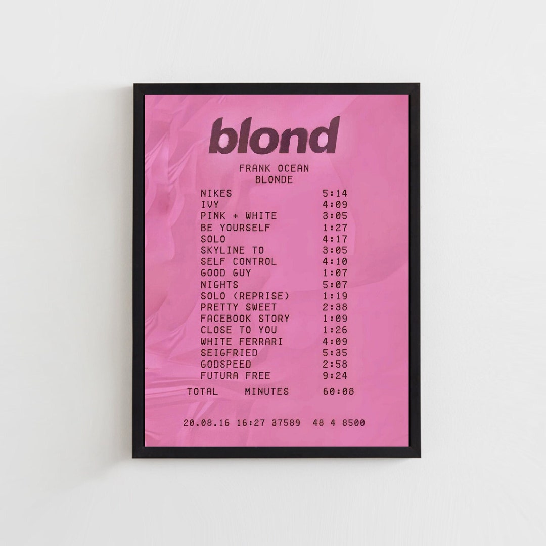 Vintage Pink Frank Ocean Blond Album Receipt Digital Download, Vintage ...