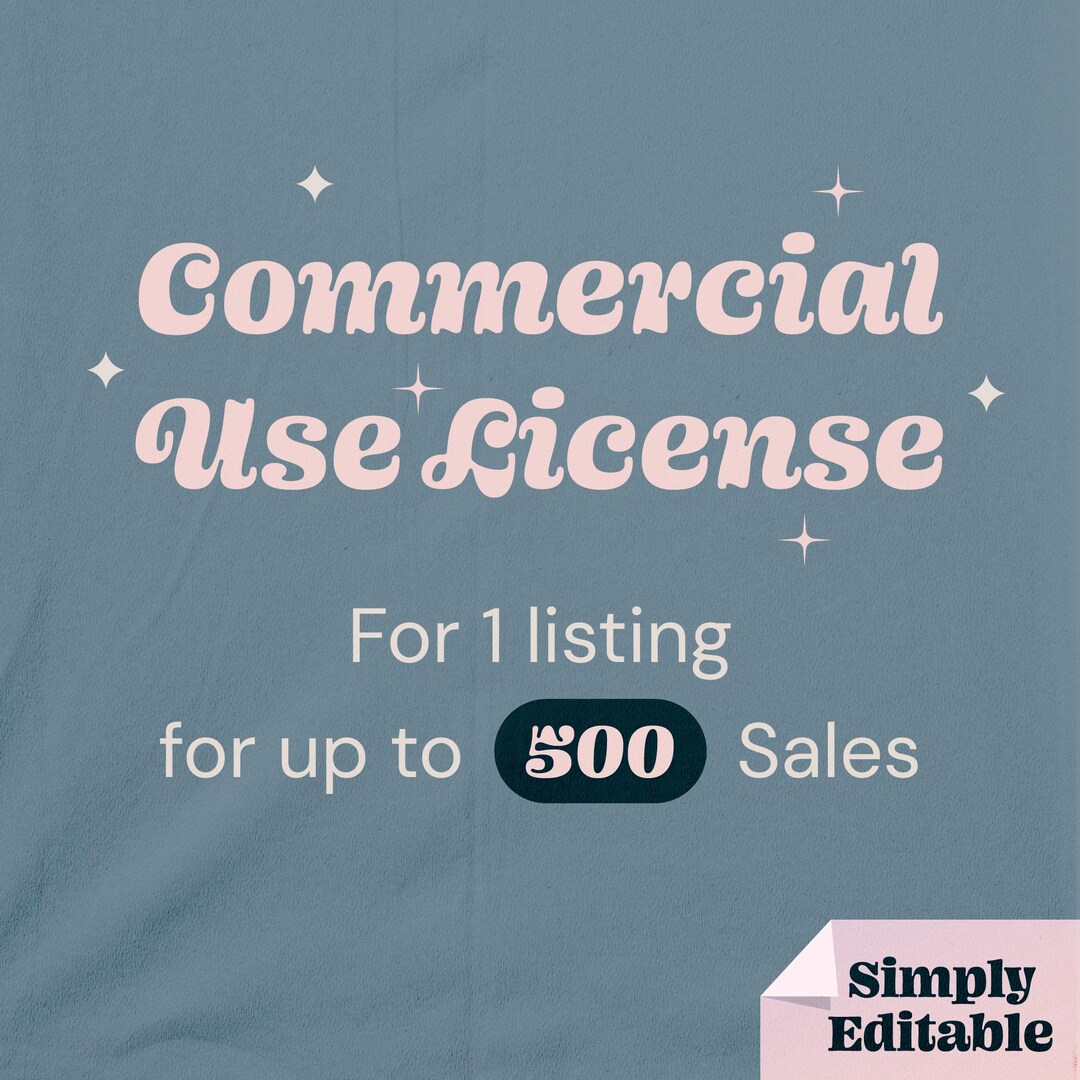 Commercial Use License - 500 Units - Etsy