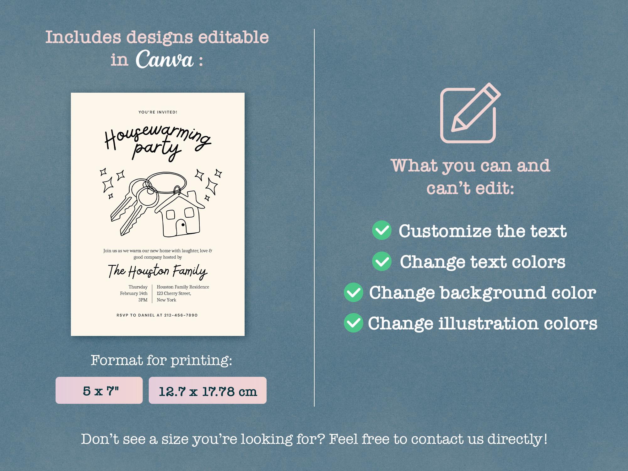 Editable Housewarming Party Invitation Template, New Home Minimalist ...
