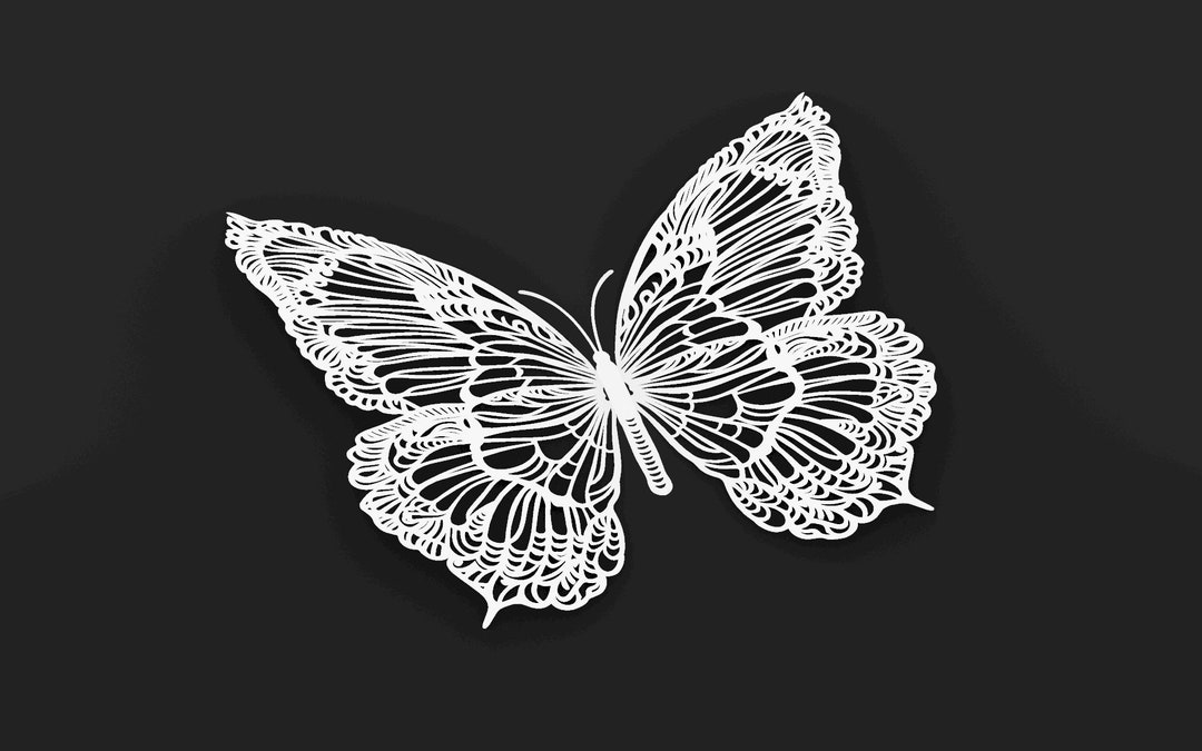 Paper Butterfly Intricate Laser Cut File Style A - Digital Download (ai ...