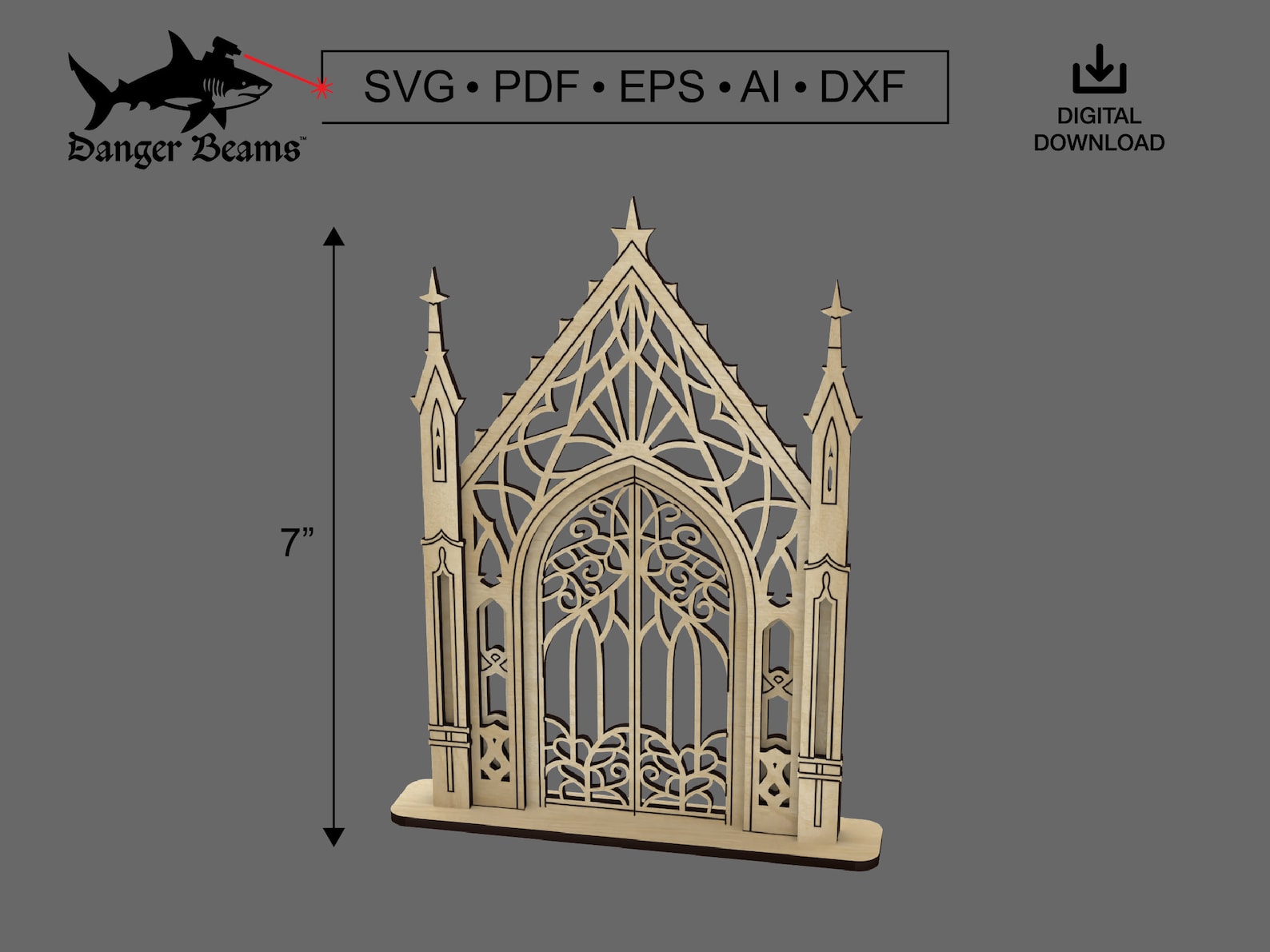 Gothic Style Doorway Laser Cut File - Digital Download (ai, PDF, DXF ...