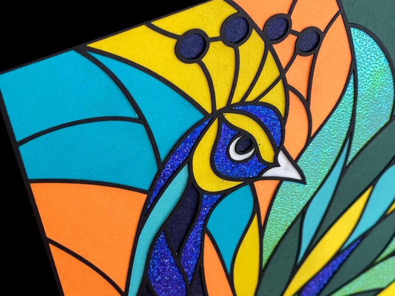 Peacock Stained Glass Style Laser Cut File - Digital Download (ai, PDF ...