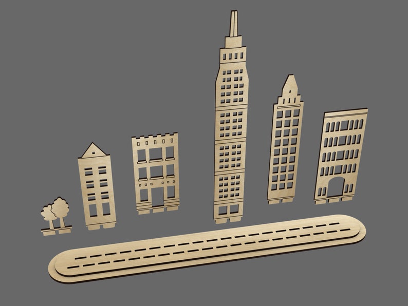 Wood City Laser Cut File - Digital Download (ai, PDF, DXF, SVG, Eps) - Etsy