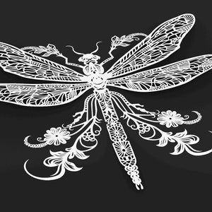Paper Dragonfly Intricate Laser Cut File - Digital Download (ai, PDF ...