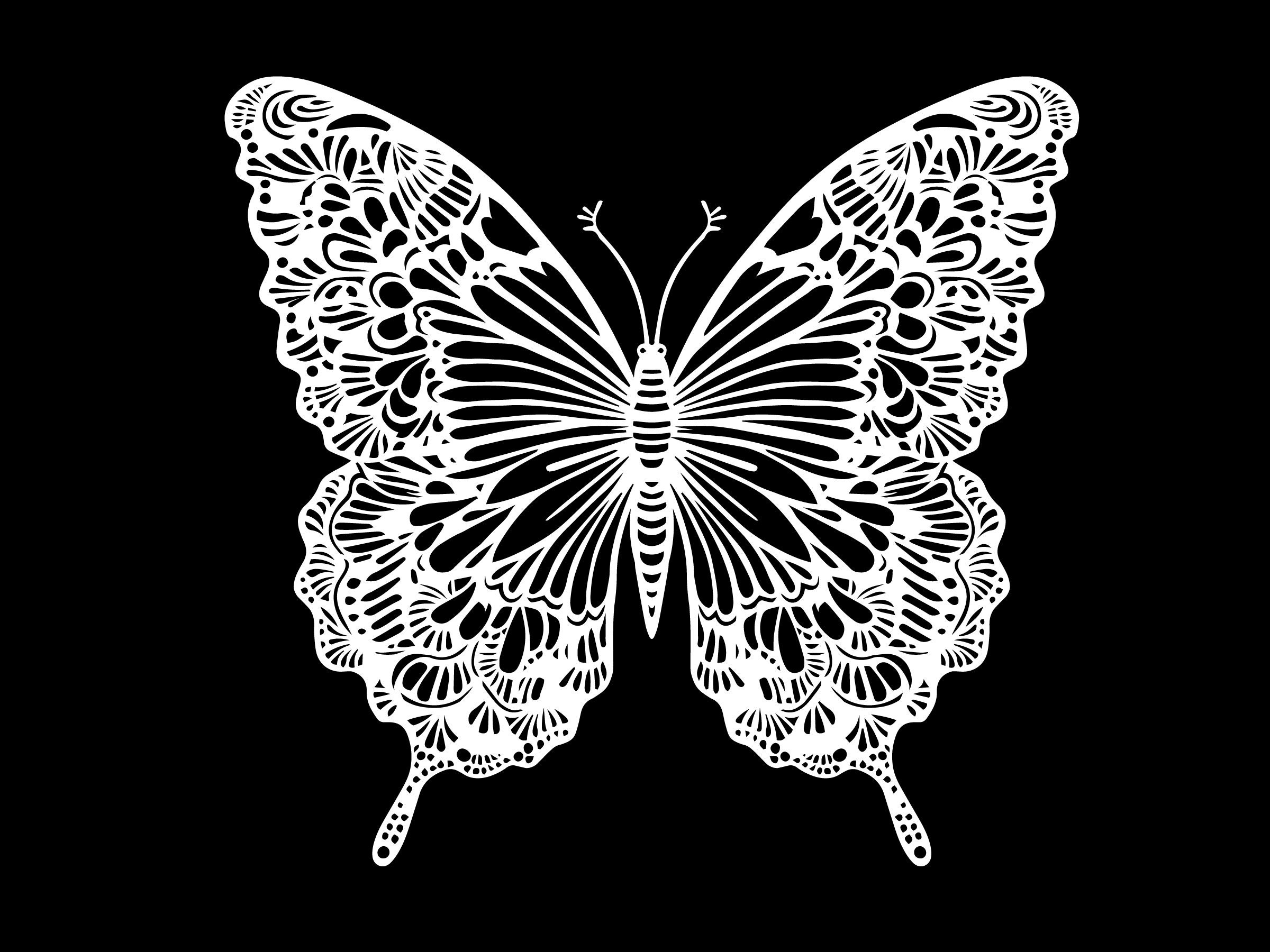 Paper Butterfly Intricate Laser Cut File Style B - Digital Download (ai ...
