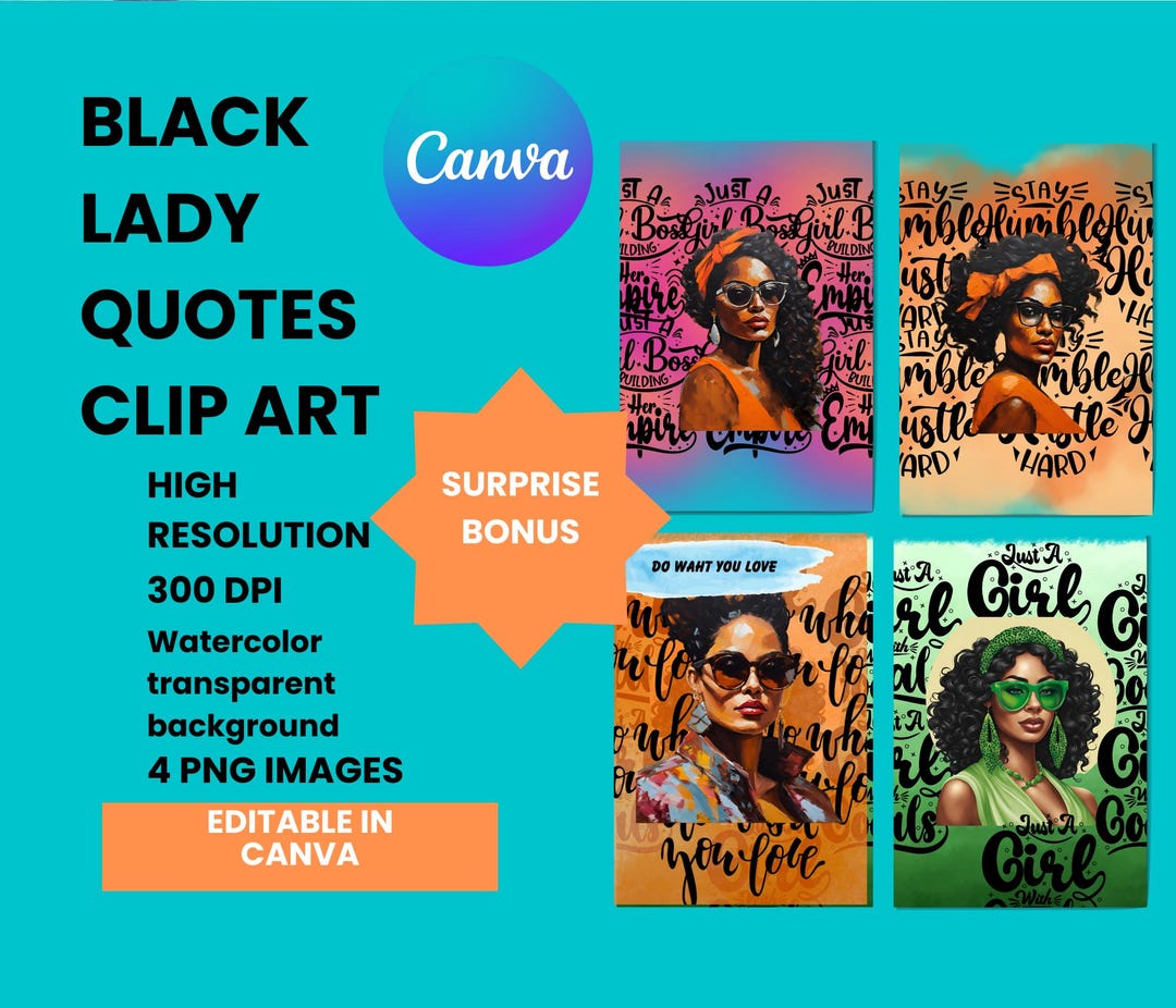 Empowering Black Women Clip Art: Celebrating Beauty, Strength ...