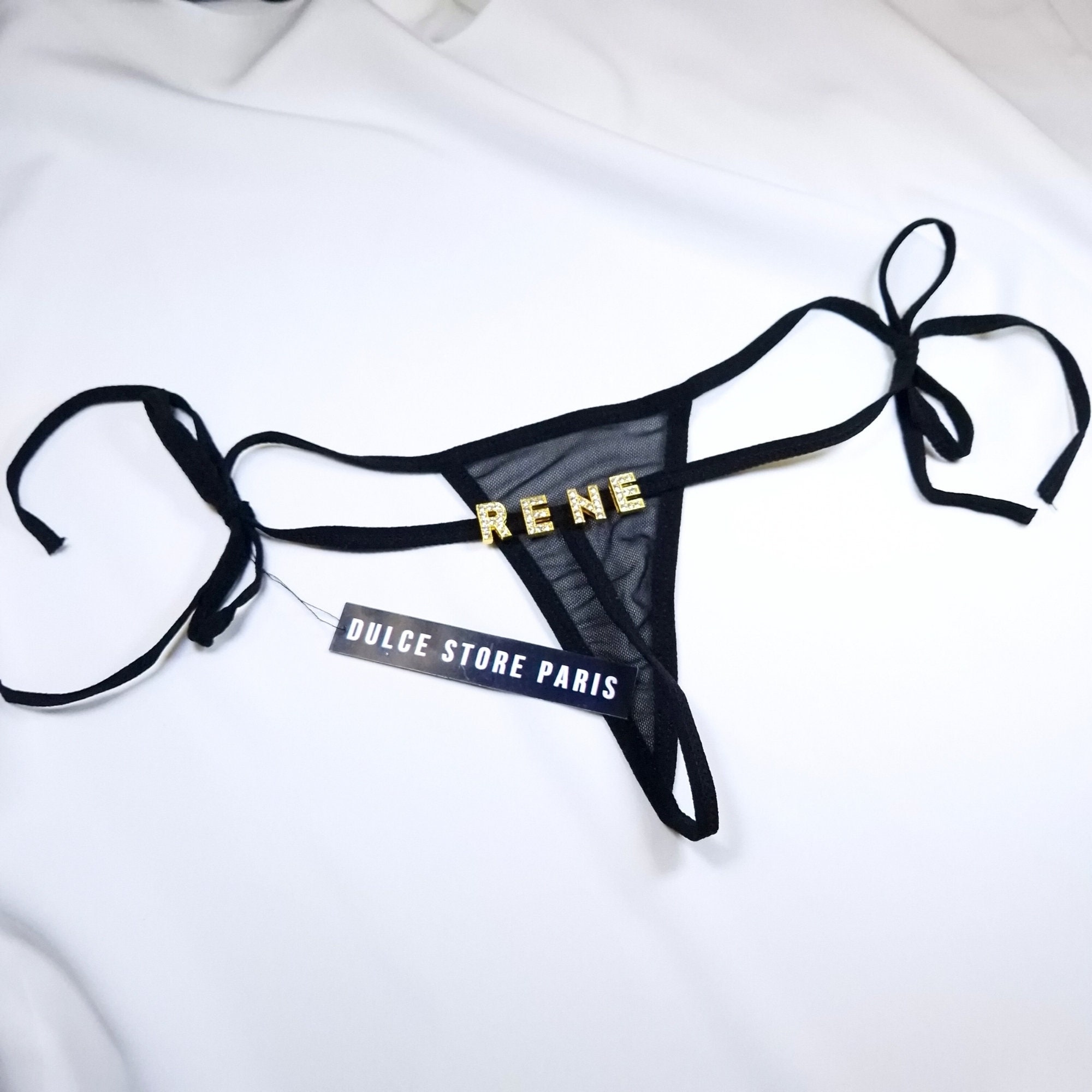 Sexy Custom Name G-string, G-string Thong, Panties With Crystal Letters ...
