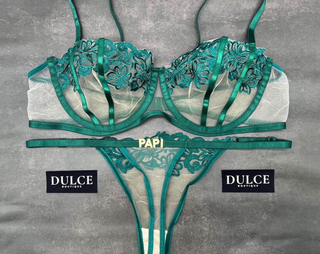 Custom Lingerie, Bra and Panty Set, Custom Name Thong, Personalized ...