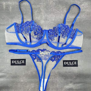 Custom Lingerie, Bra and Panty Set, Custom Name Thong, Personalized ...