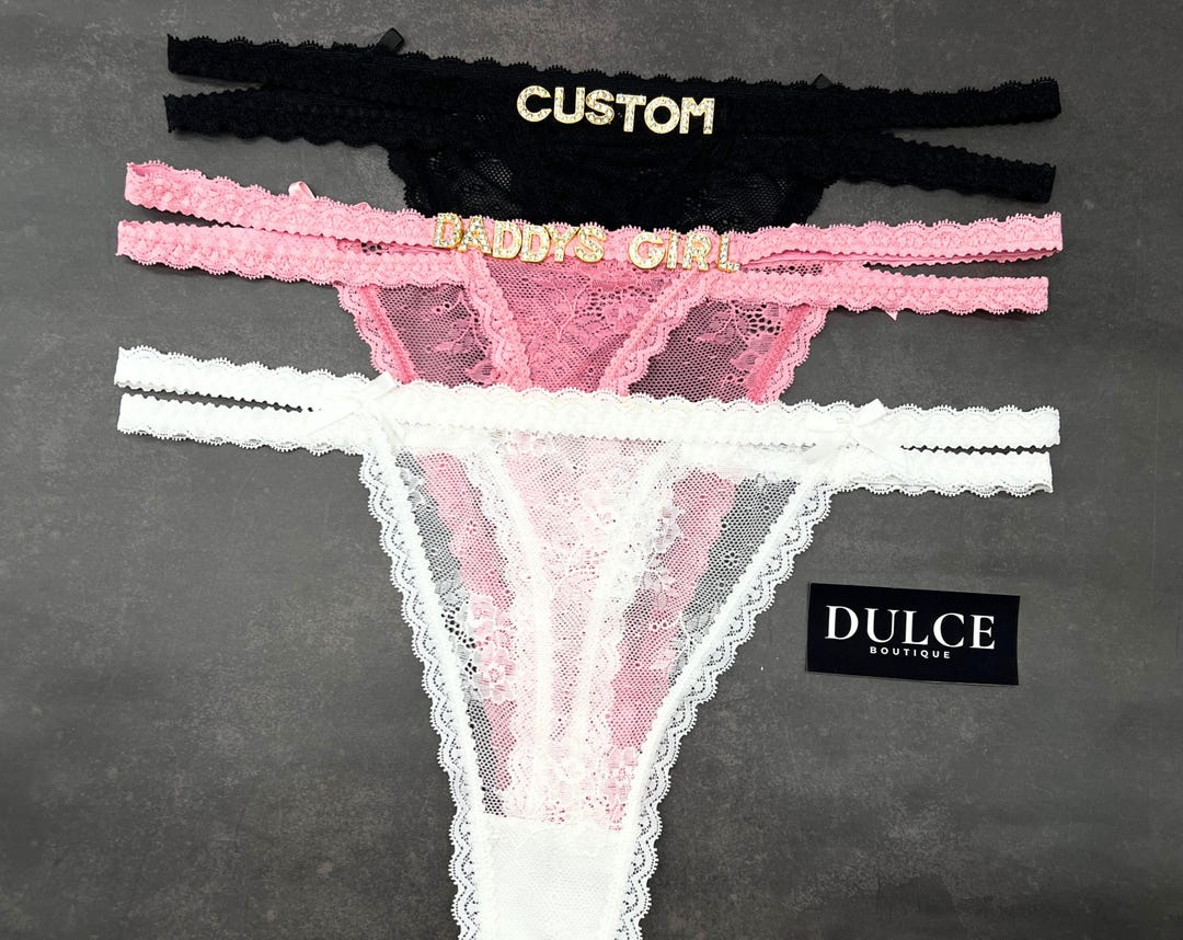 Personalised Name Thong, Custom Thong With Name, Lace Thong, Name G ...