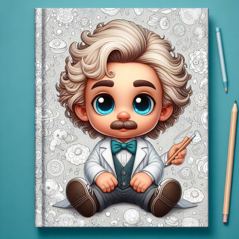 Genius in Pictures - Coloring Book "cartoon Einstein" Color the ...