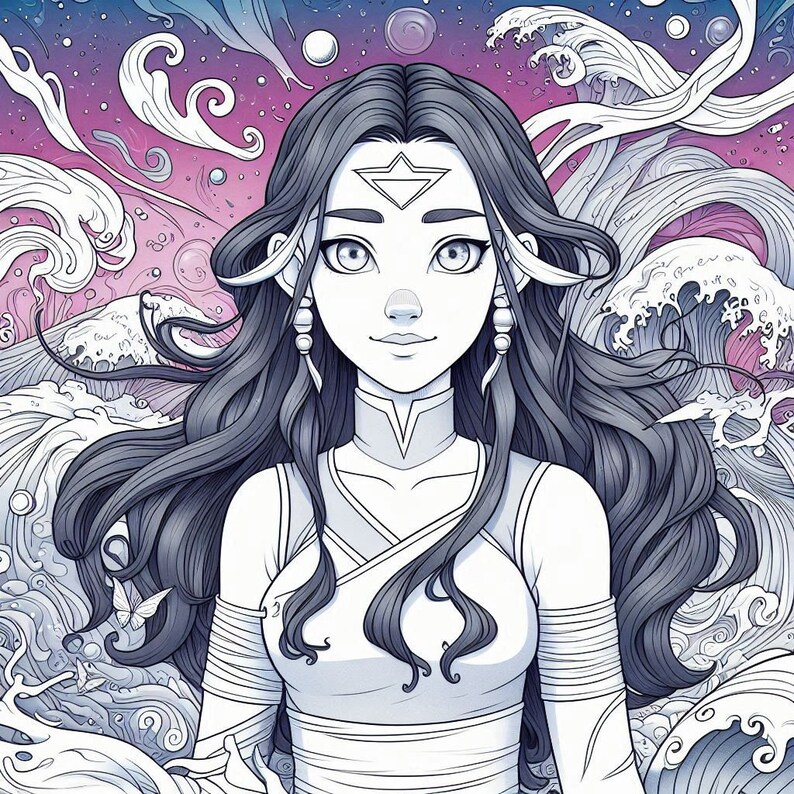 Secrets of Water Katara Coloring Page. Magical Worlds of Katara 100 ...