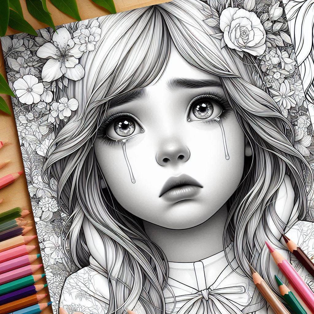 Tears of the Soul: Coloring Book crying Girls Emotions on Canvas 100 ...