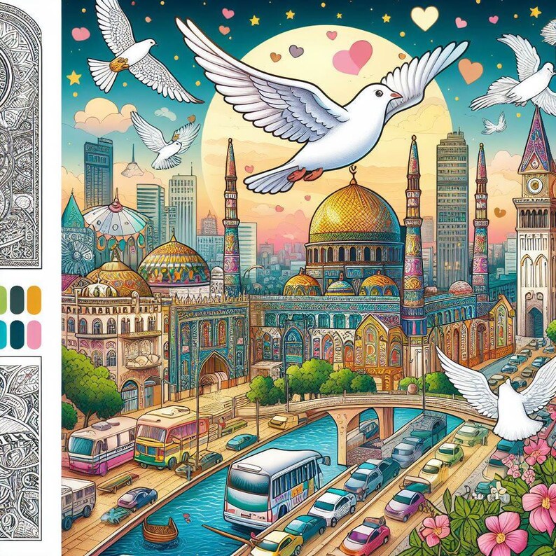 Coloring Book cities of the World 300pcs, Printable Coloring Books ...