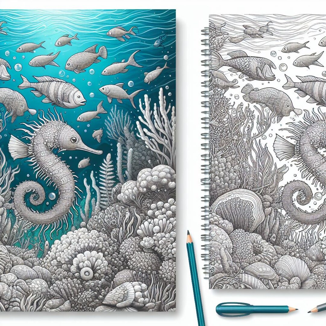 Coloring Book "underwater World" Life Under Water Coloring Book "diving ...