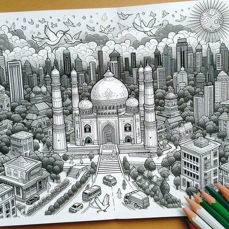 Coloring Book cities of the World 300pcs, Printable Coloring Books ...