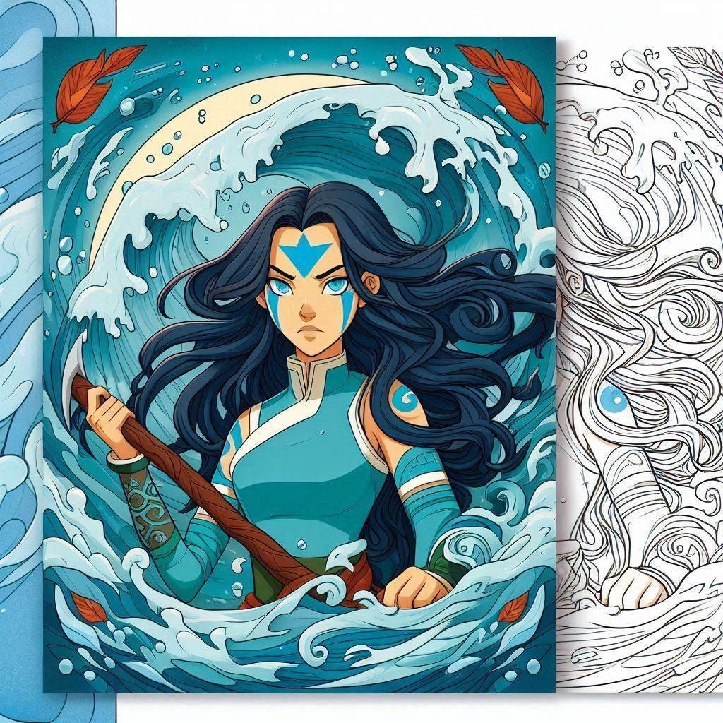 Secrets of Water Katara Coloring Page. Magical Worlds of Katara 100 ...