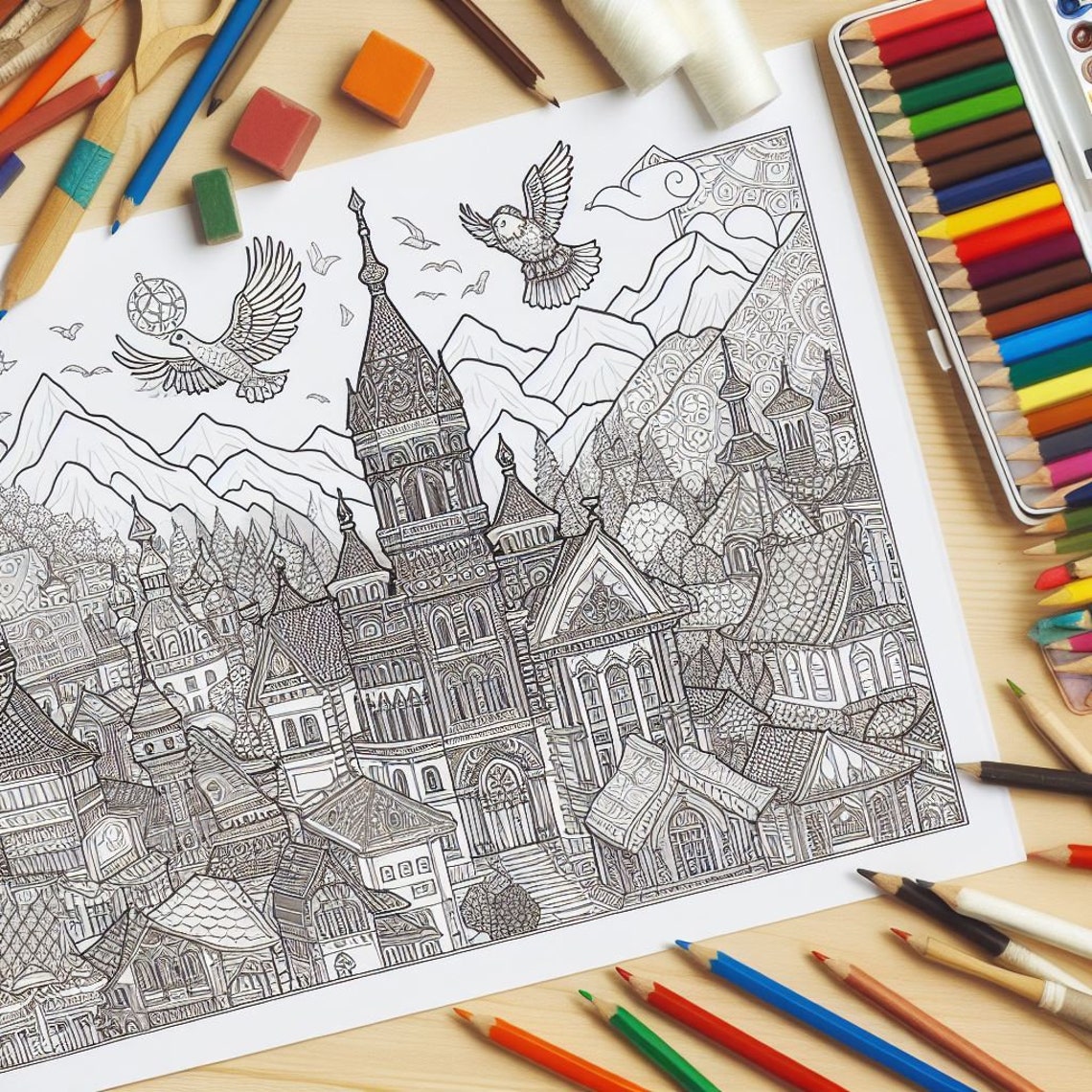 Coloring Book cities of the World 300pcs, Printable Coloring Books ...