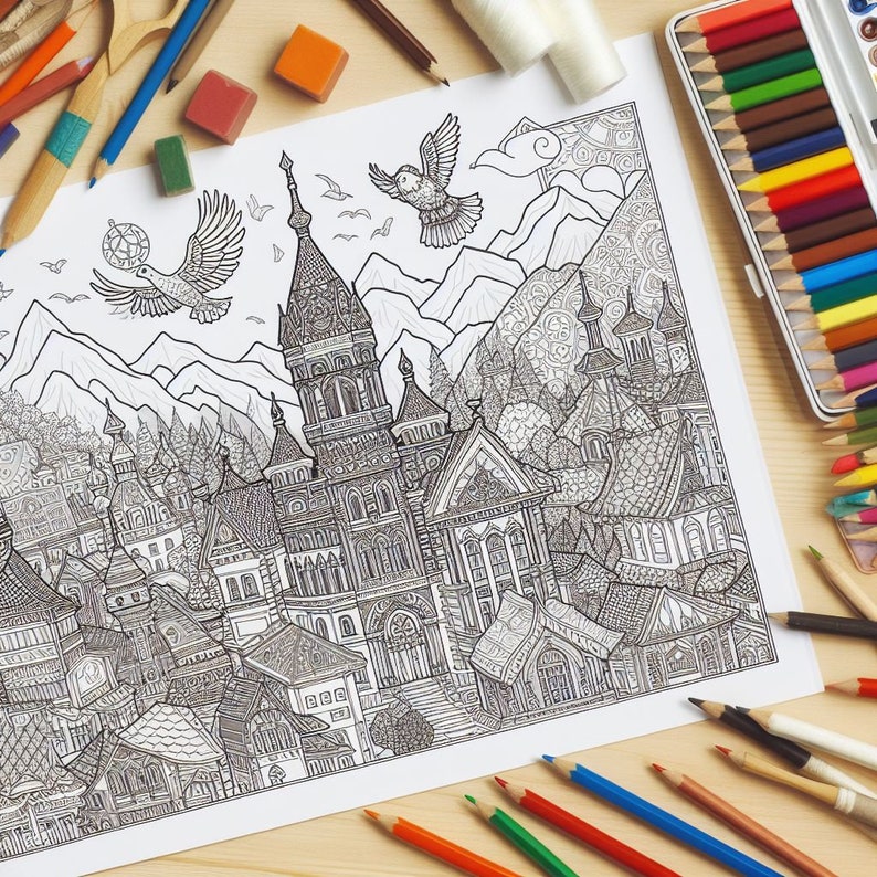 Coloring Book cities of the World 300pcs, Printable Coloring Books ...