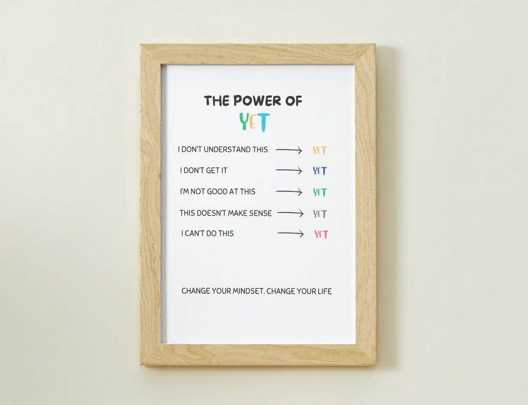 Growth Mindset, Power of Yet, Positive Affirmation, Positive Quotes ...