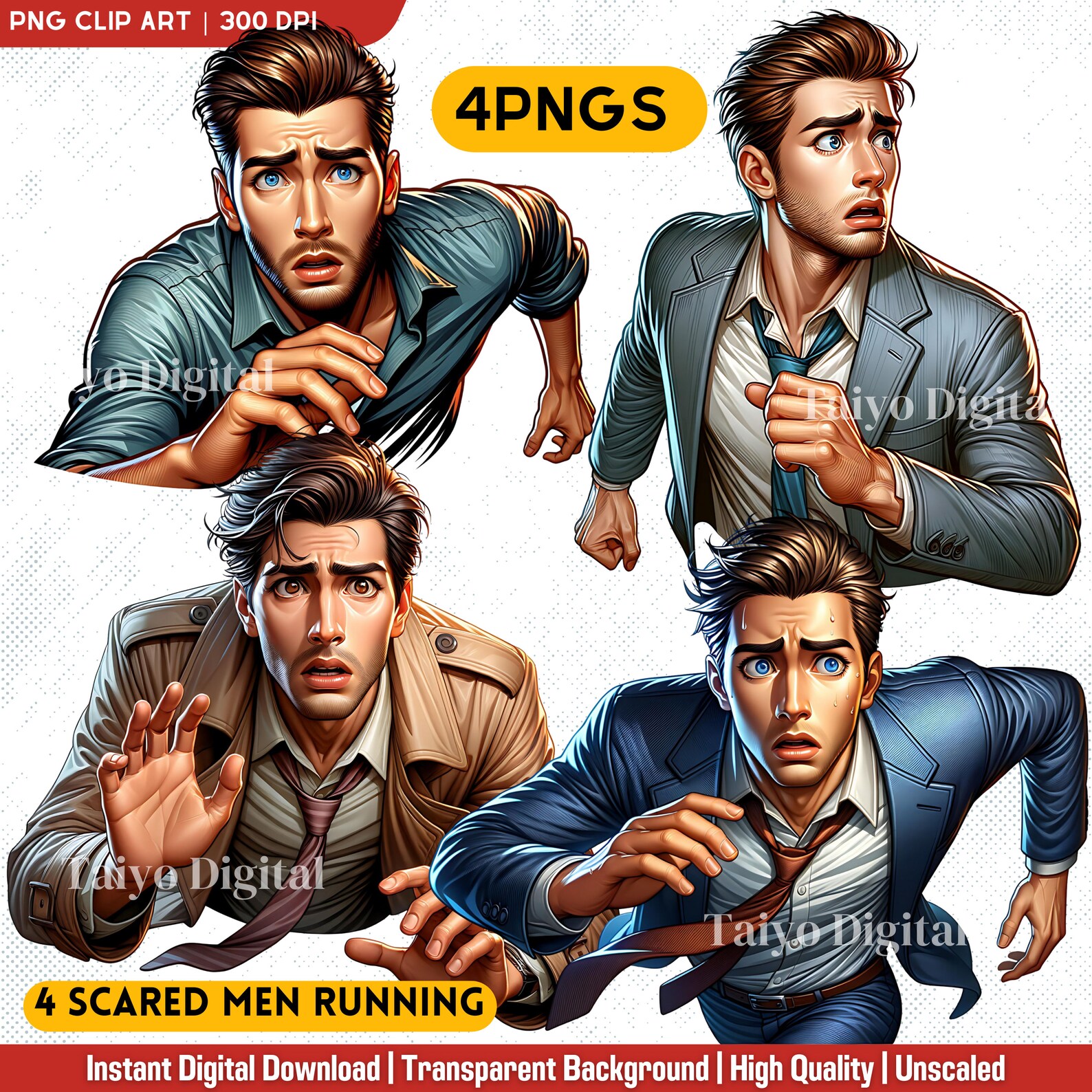 Scared Man Clip Art PNG, Fearful Man Cartoon for Halloween, Scared Man ...