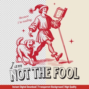 I'm Not the Fool Svg Png Files, the Fool Tarot's Reading a Book With ...