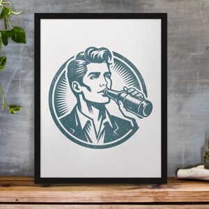 4 Vintage Men Enjoying Beer Svg Png Cilpart, 50s Men Beer Lover ...