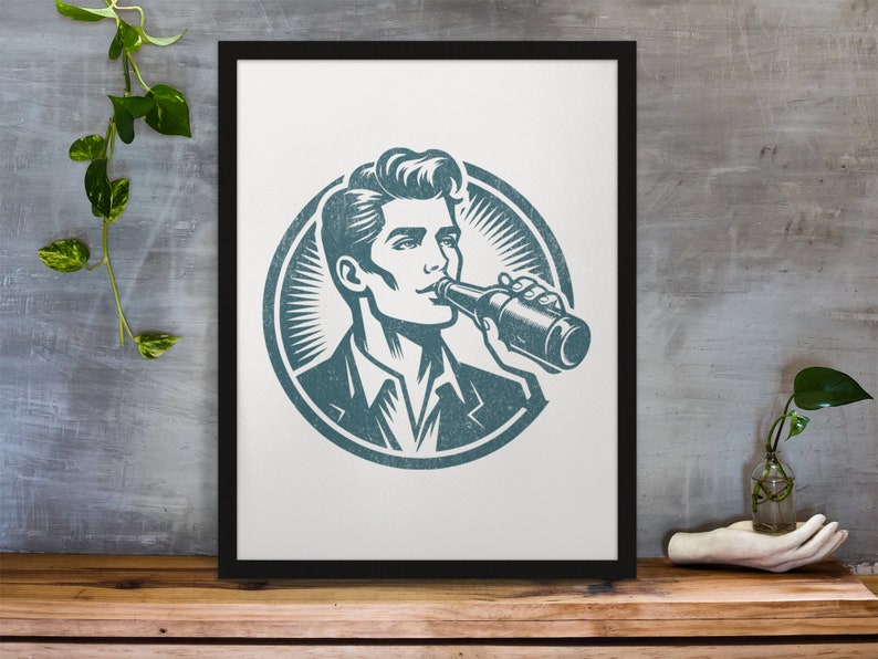 4 Vintage Men Enjoying Beer Svg Png Cilpart, 50s Men Beer Lover ...