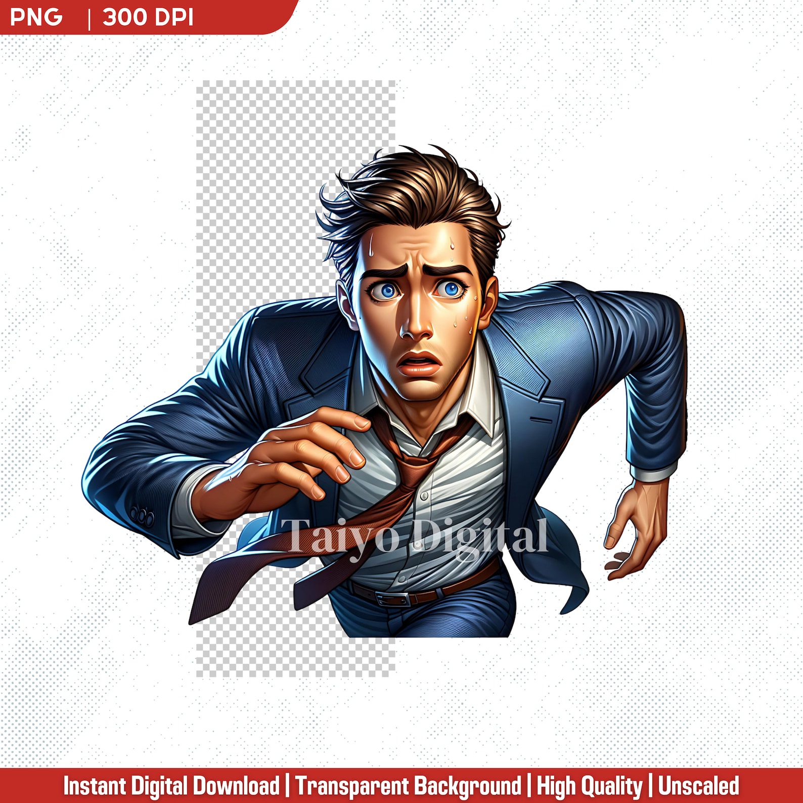 Scared Man Clip Art PNG, Fearful Man Cartoon for Halloween, Scared Man ...