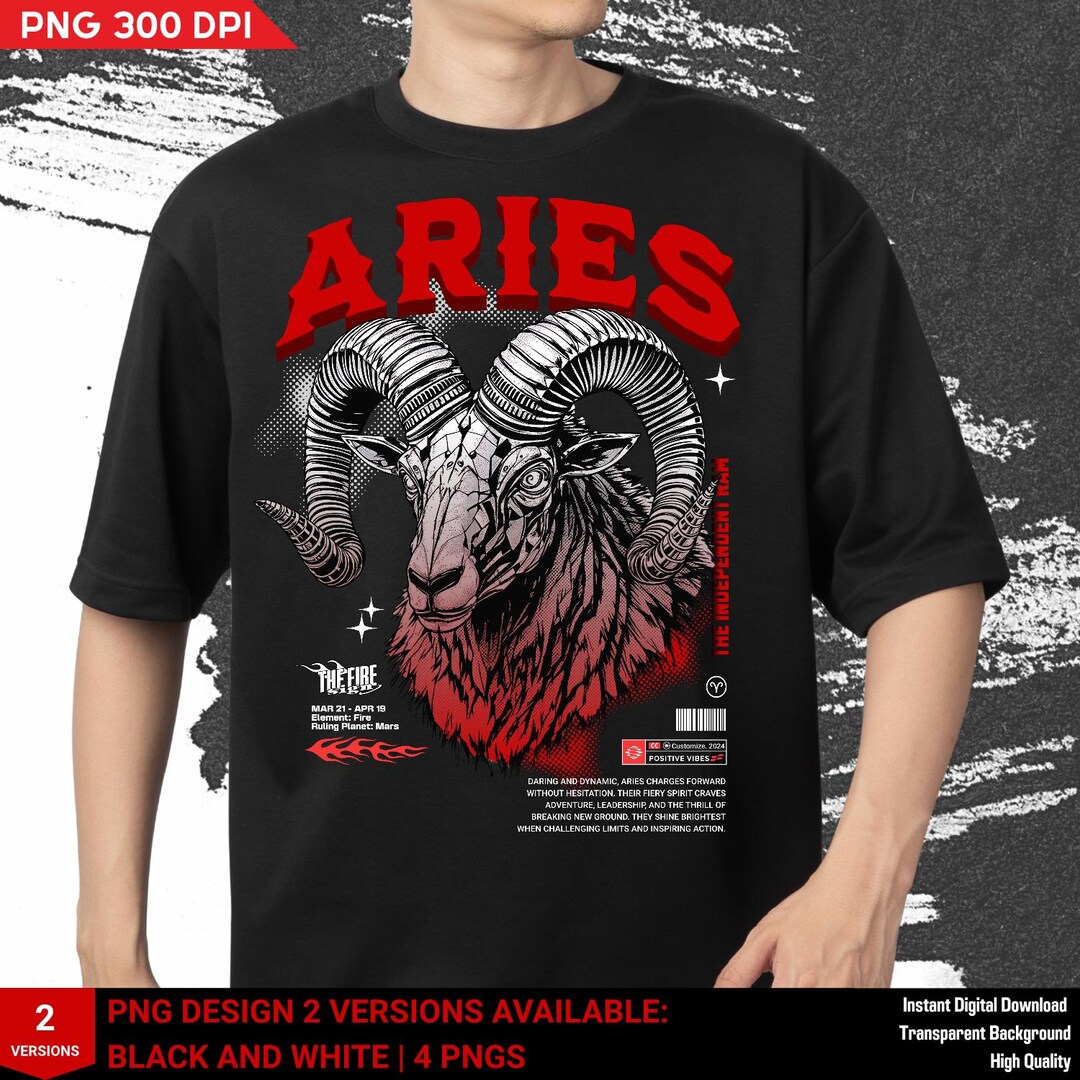 Fierce Aries Zodiac PNG: Urban Streetwear Design (digital Download) - Etsy