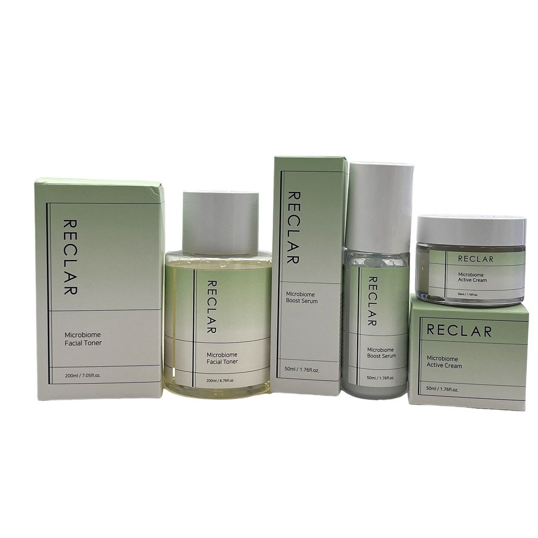 Reclar Korean Luxury Cosmetics Microbiome Toner, Serum & Cream Bundle ...