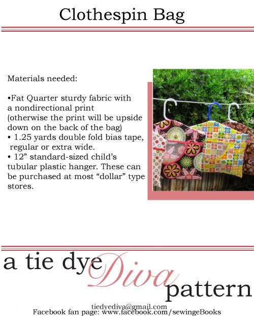 Clothespin Bag Sewing Pattern - How to Sew a Clothes Pin Carrier ...