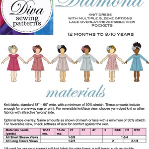 Girls Knit Fabric Dress Pattern Printable PDF Includes Projector File ...