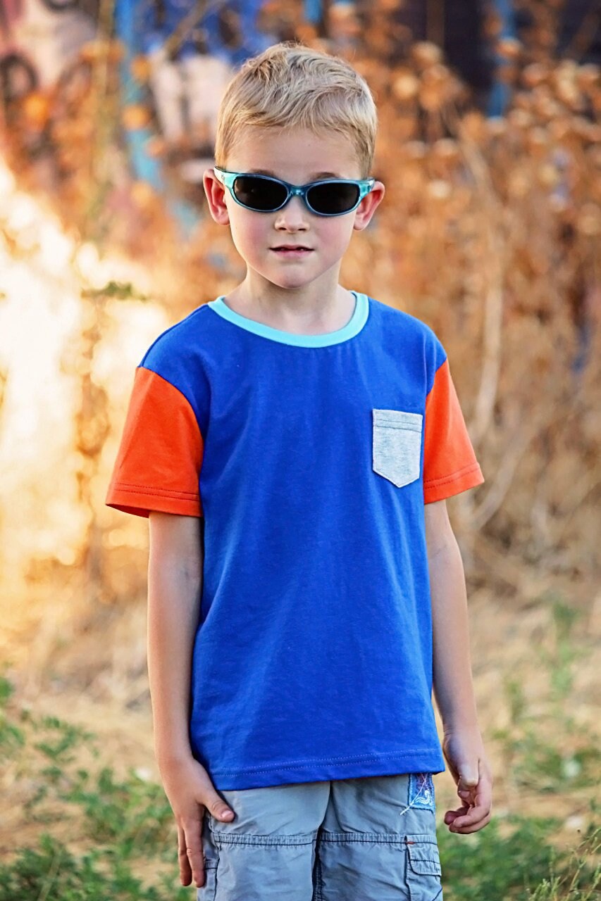 Boys Colorblock T Shirt Pattern Long and Short Sleeves 12 - Etsy