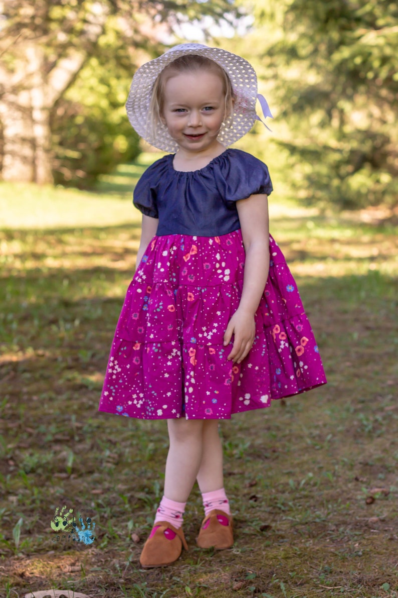Easy Girls Twirl Dress Pattern - Full Twirly Tiers - Puff Sleeves - 2 ...