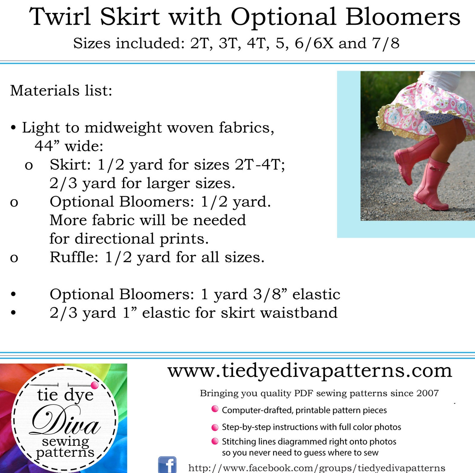 Twirl Skirt Pattern for Girls - so Easy and Cute - Downloadable and No ...