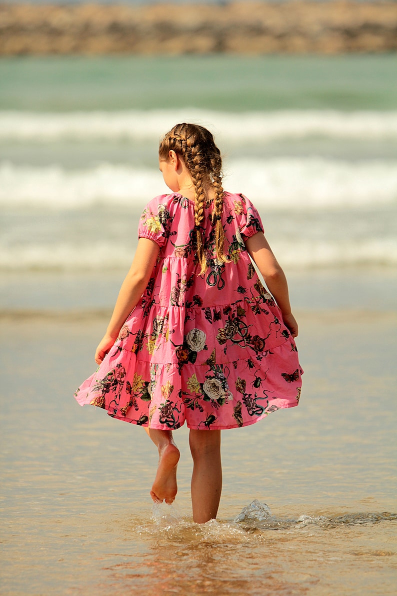 Easy Girls Twirl Dress Pattern - Full Twirly Tiers - Puff Sleeves - 2 ...