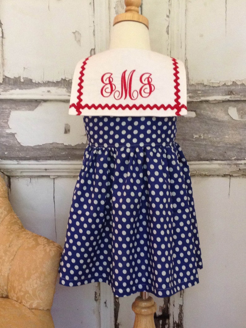 Sailor Dress Pattern - PDF Sewing Pattern - Girls Sailor Collar Dress 2 ...