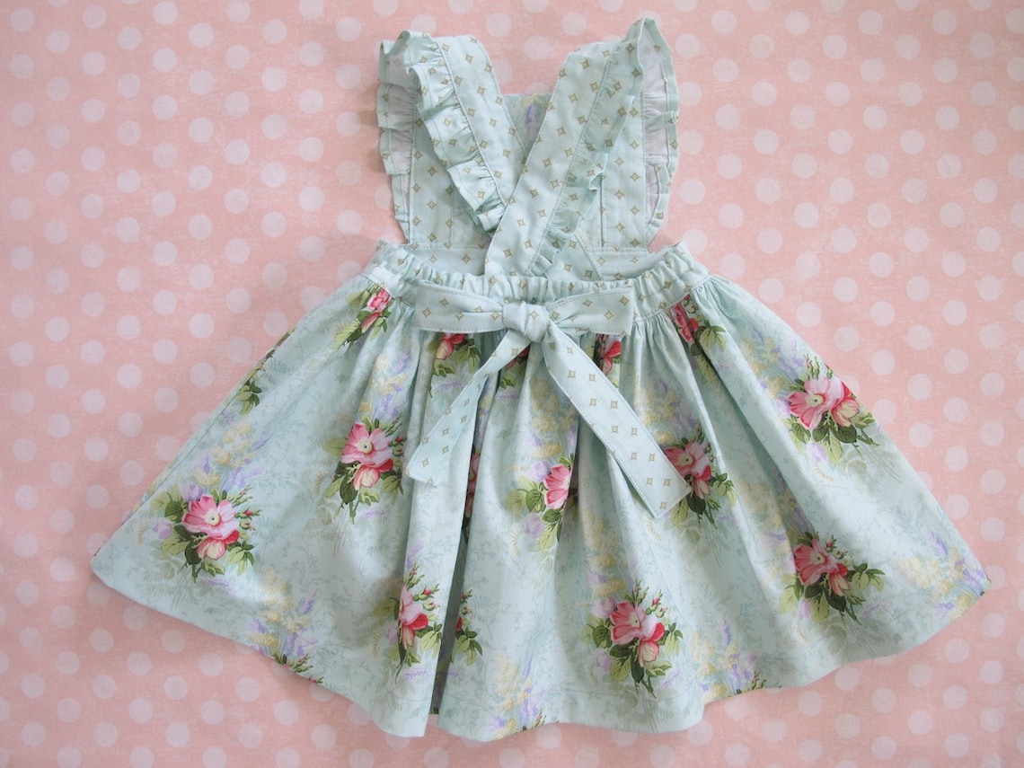 Pinafore Dress Pattern With Vintage Style Flutter Sleeves - Etsy