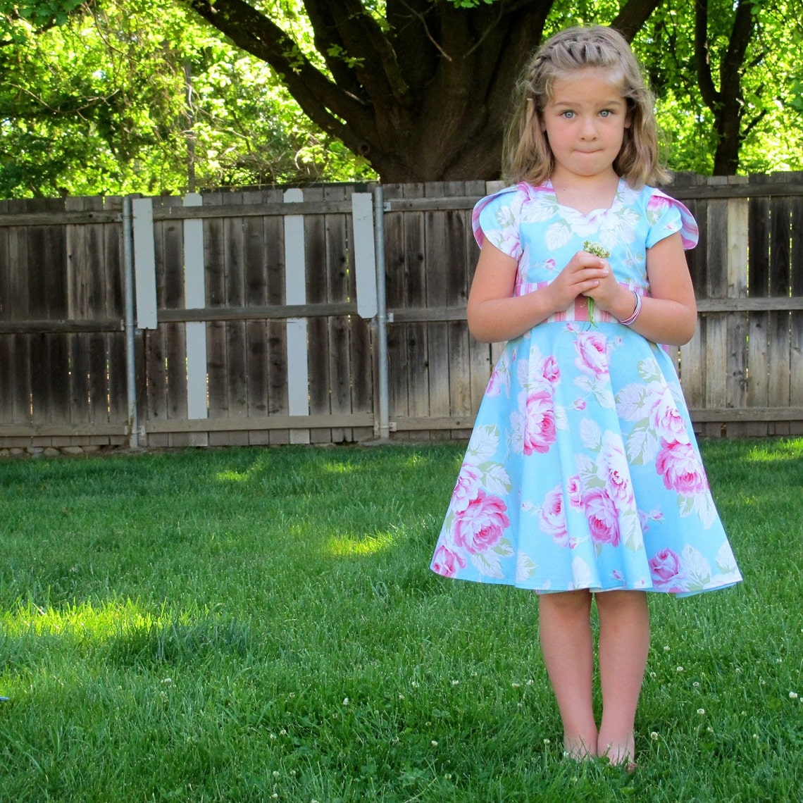 Girls Twirly Dress Sewing Pattern – La Tulipe, Tulip Sleeve (PDF ...