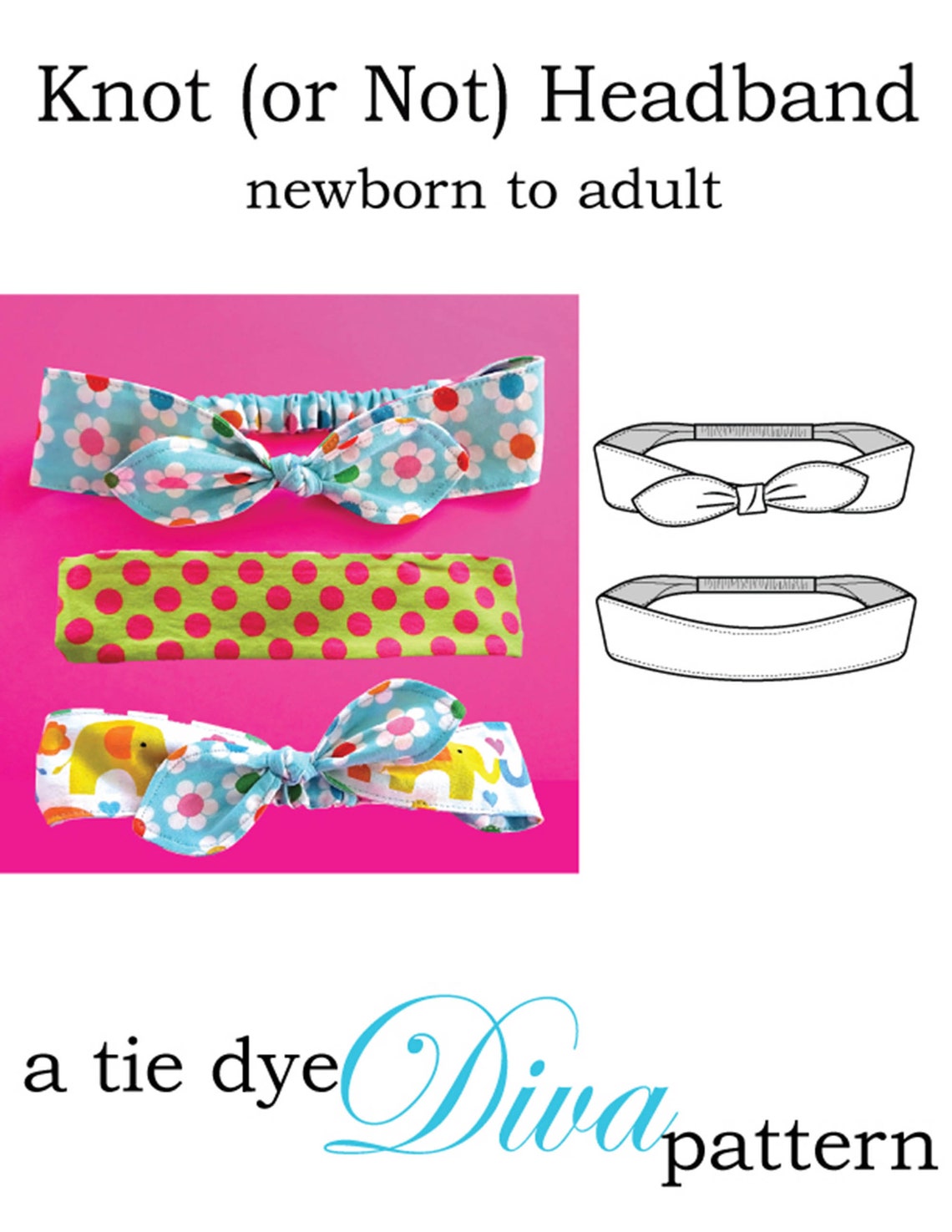 Fabric Headband Sewing Pattern - Newborn Baby to Adult - Downloadable ...