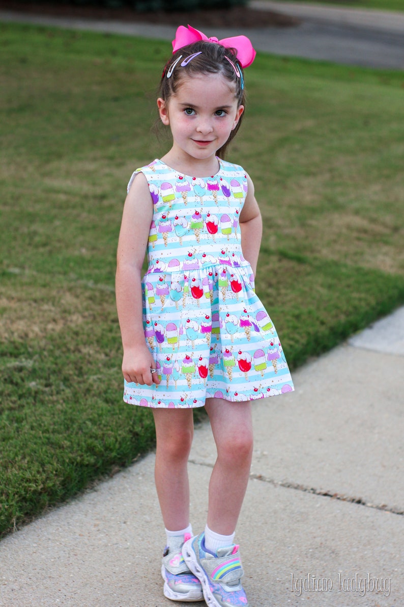 Girls Dress Pattern for Knit Fabric - POCKETS PDF Download Includes ...